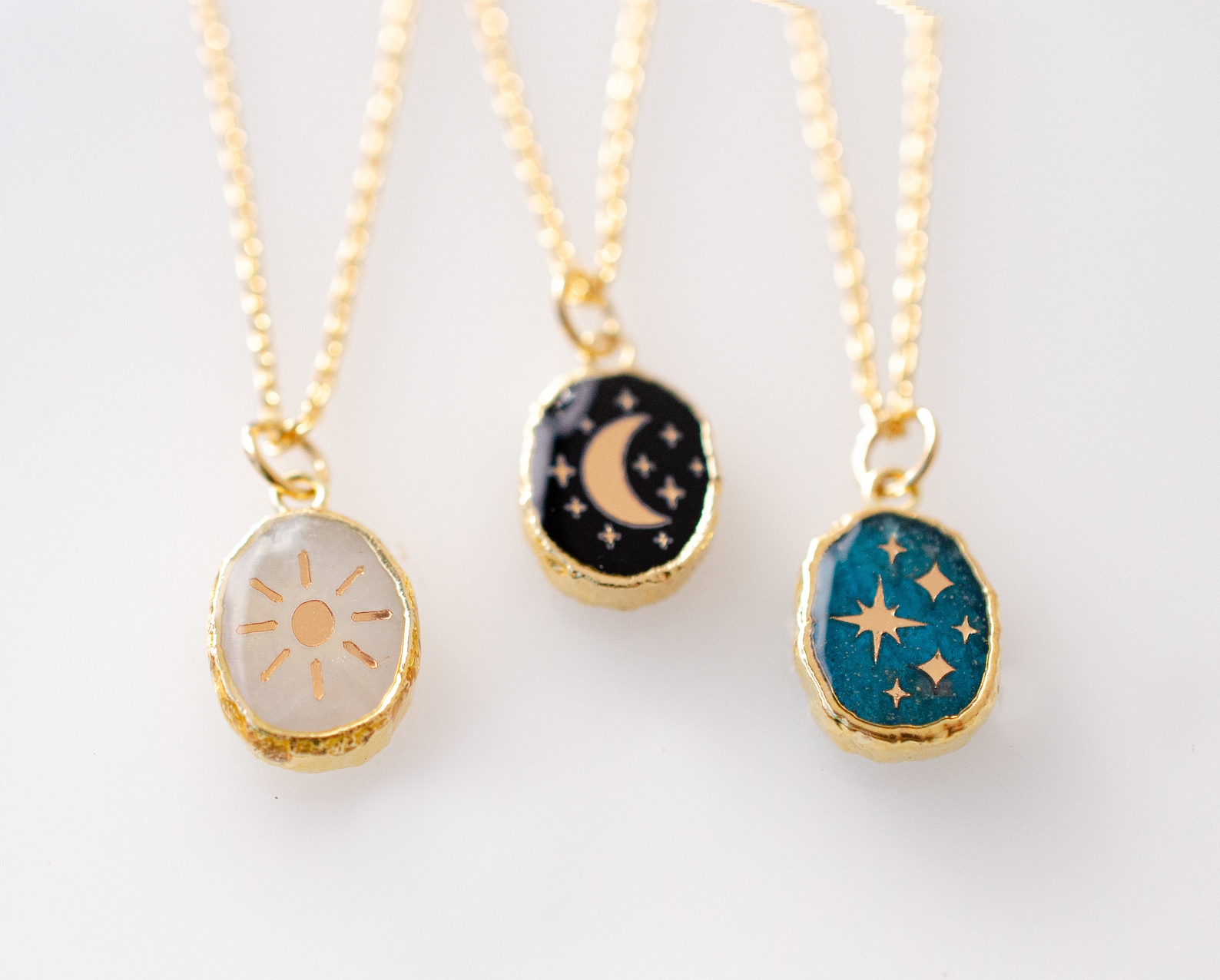 Celestial Necklace Astrology Necklace Crystal Jewelry Gold - Etsy
