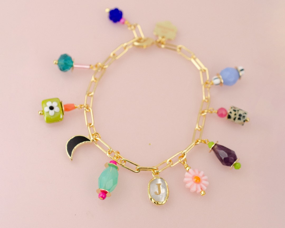 Customizable Charm Bracelets, Personalized Charm Bracelet, Pearl ...