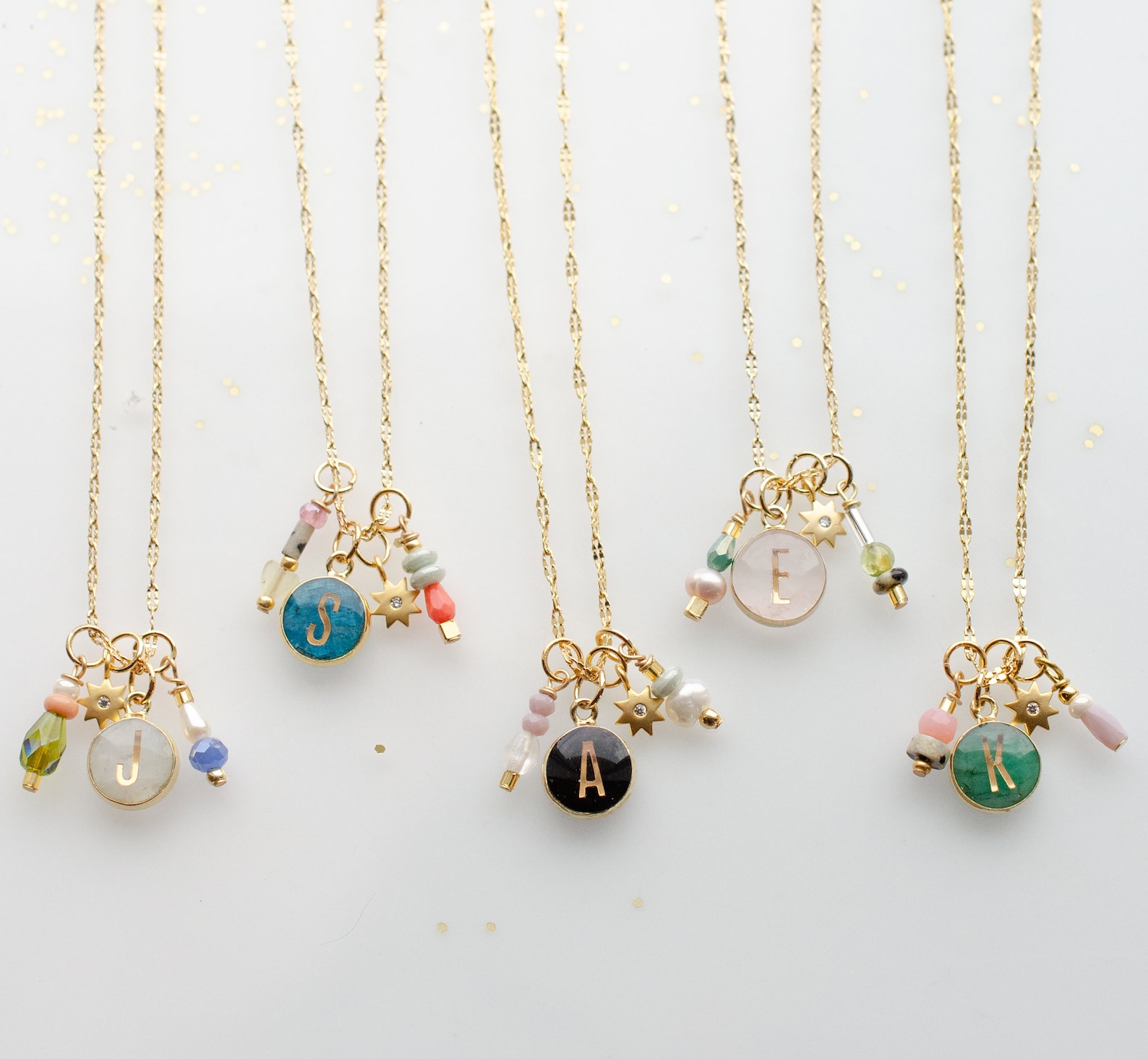 Initial Charm Necklace, Personalized Initial Necklace, Monogram Initial ...