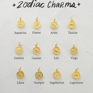 Handmade Zodiac Charm Necklace, Zodiac Sign Necklace, Star Sign Charm ...