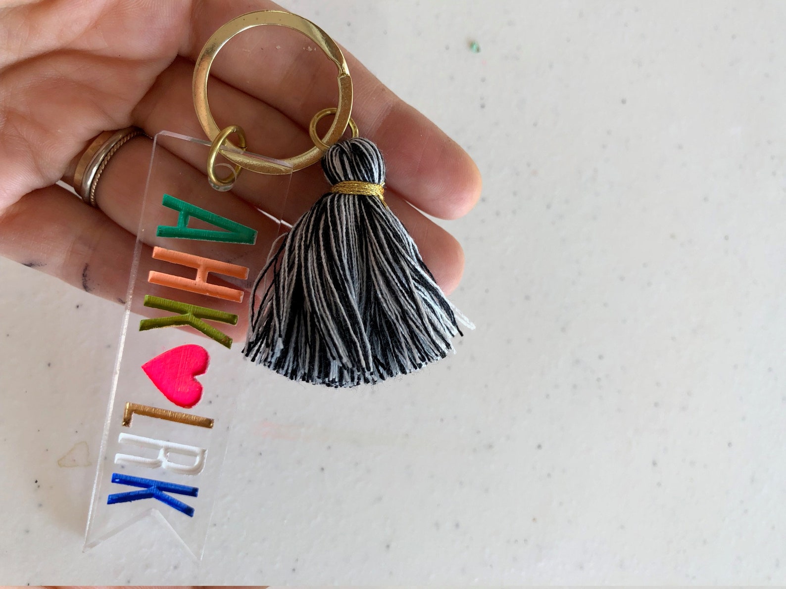 Personalized Name Keychain, Custom Name Tag, Colorful Tassel Keychain ...