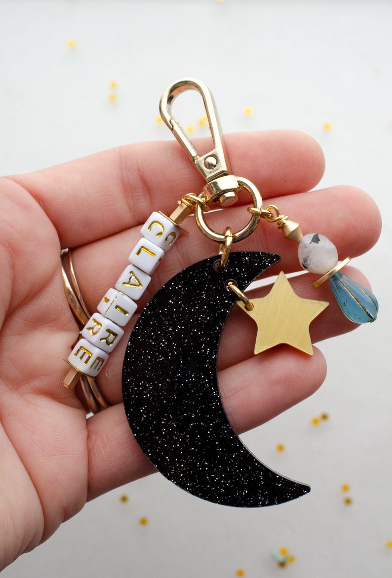 Personalized Celestial Keychain Glitter Zodiac Keychain - Etsy