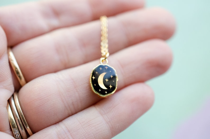 Celestial Necklace Astrology Necklace Dainty Gemstone Gold - Etsy
