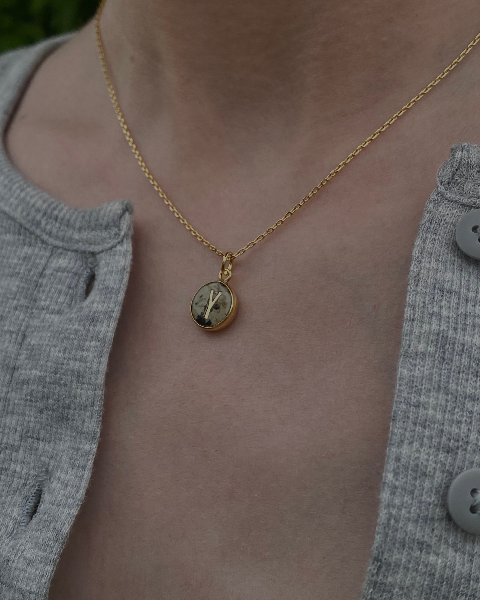 Round Initial Necklace Personalized Initial Necklace - Etsy