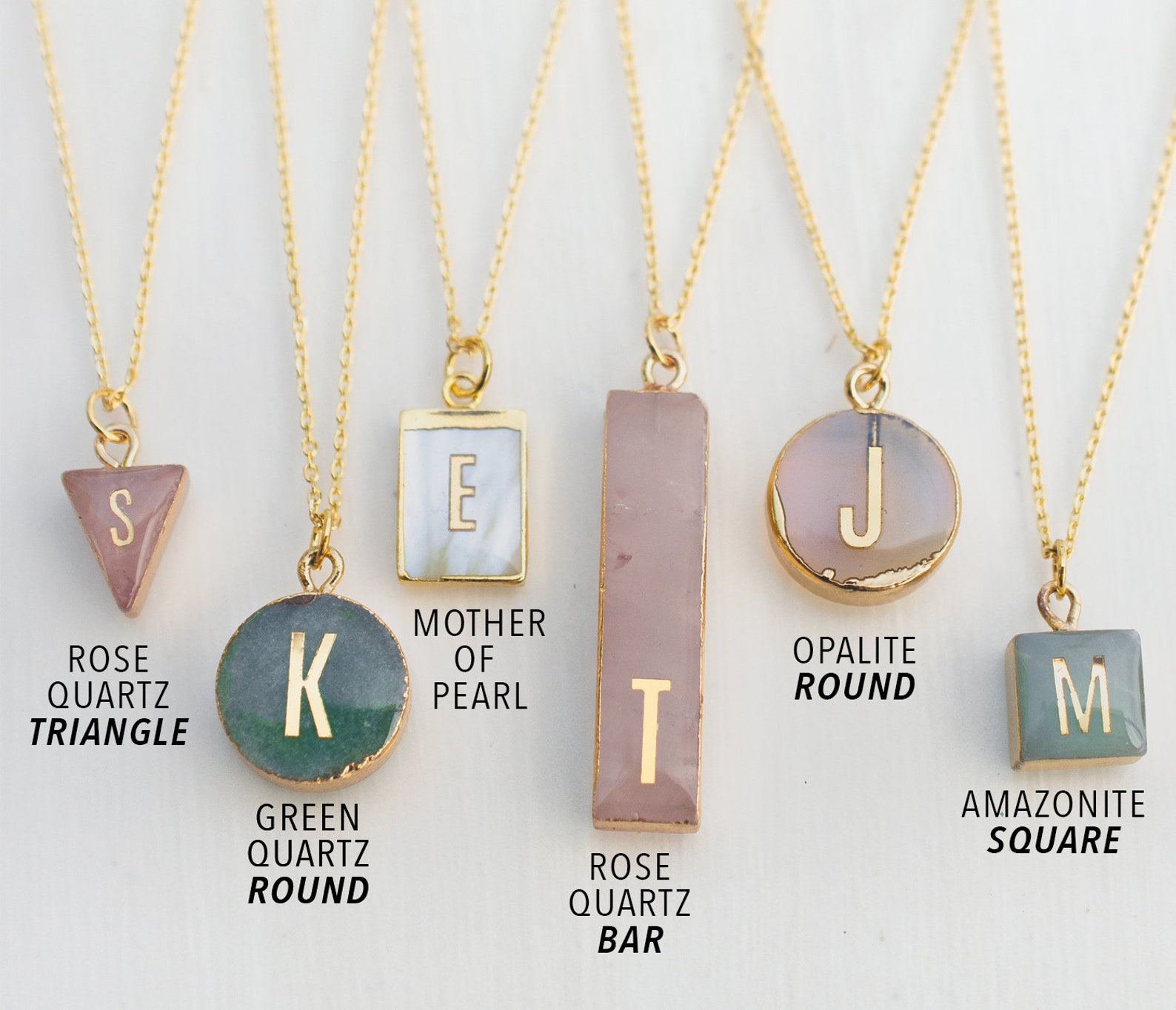 Personalized Initial Necklace Personalized Stone Necklace - Etsy