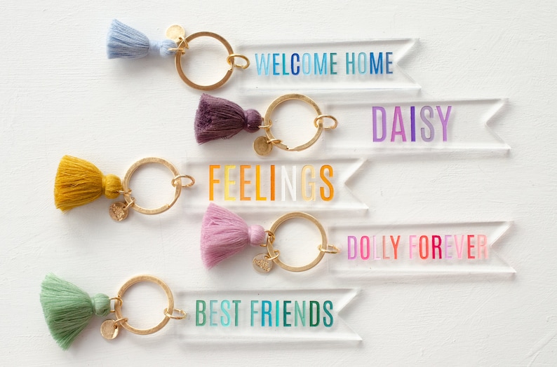 Personalized Name Keychain Custom Tassel Clear Keychain - Etsy Personalized Name Keychain Custom Tassel Clear Keychain - Etsy