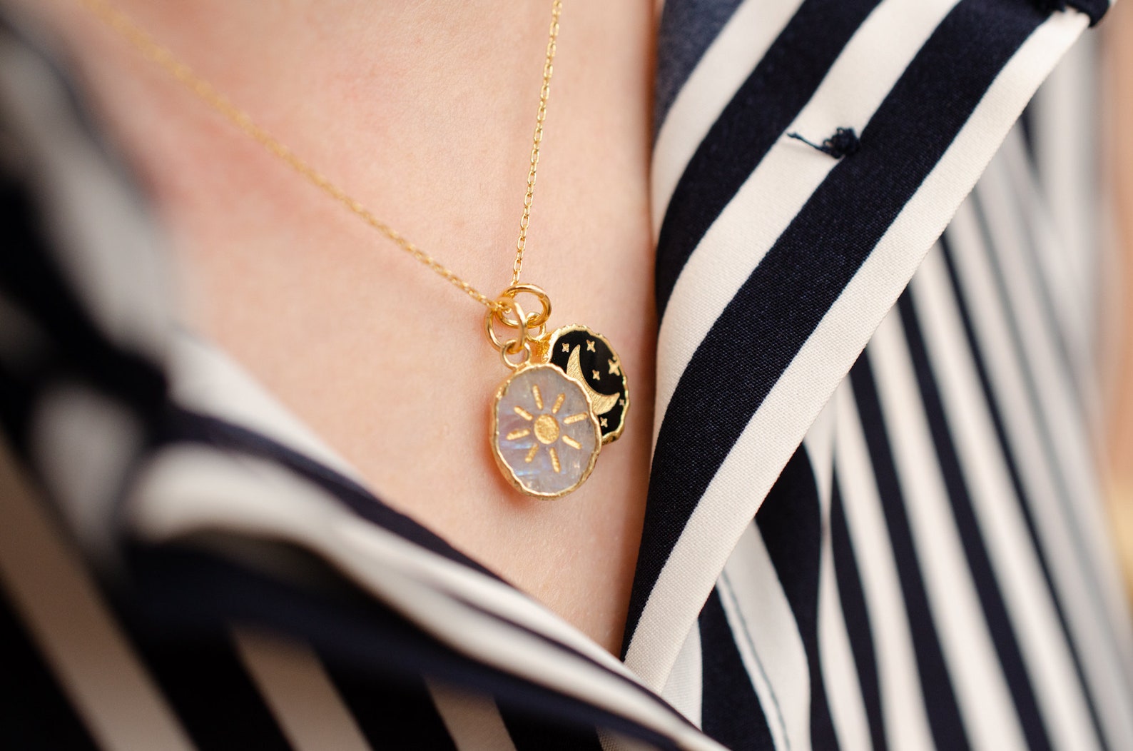 Celestial Necklace Astrology Necklace Crystal Jewelry Gold - Etsy