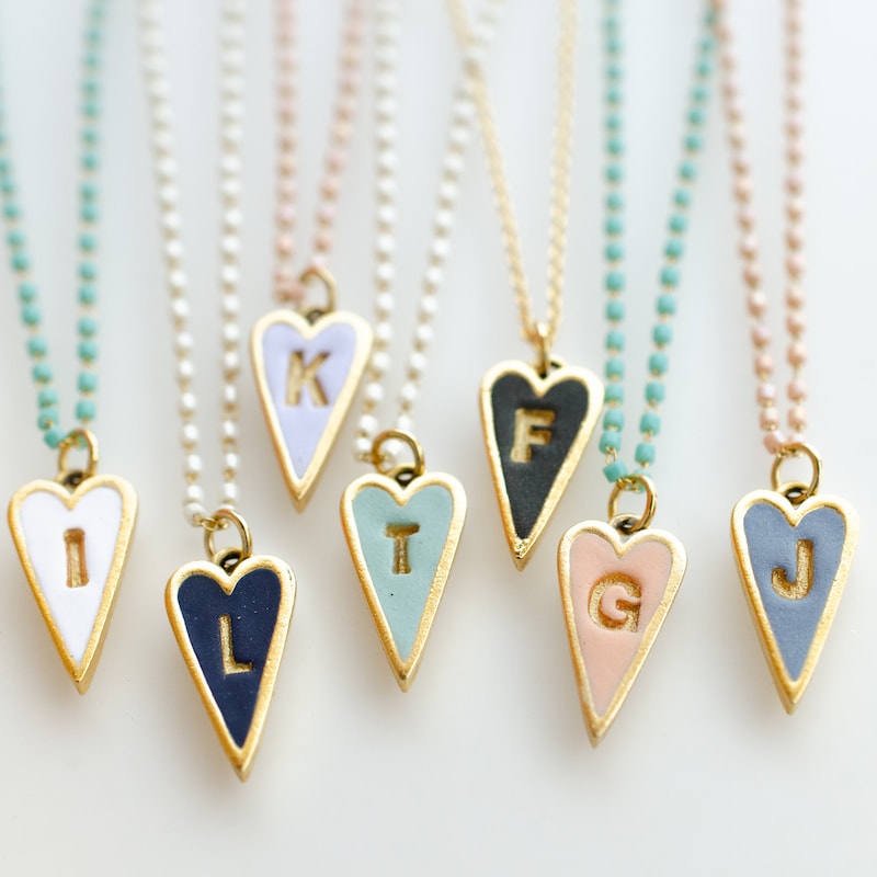 Initial Necklace - Etsy