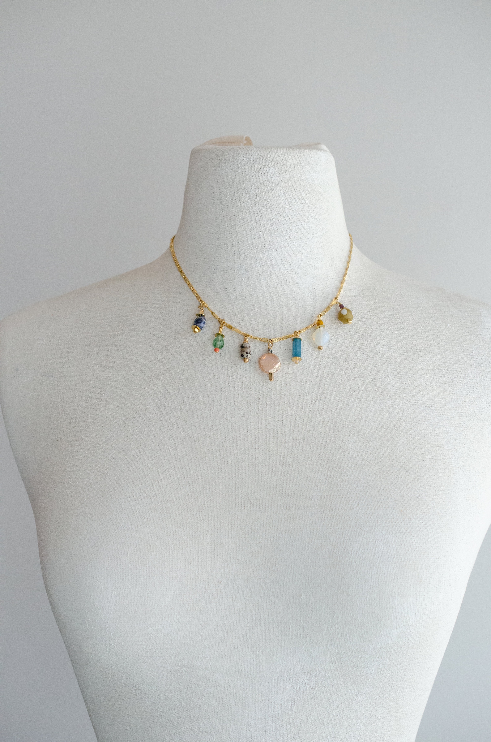 Charm Choker Statement Necklace Colorful Drop Necklace | Etsy