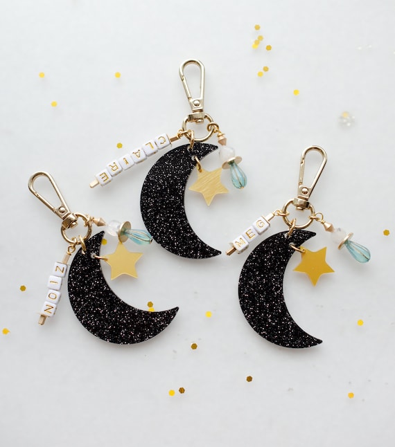 Personalized Celestial Keychain Glitter Zodiac Keychain - Etsy