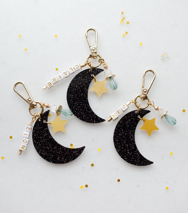 Personalized Celestial Keychain Glitter Zodiac Keychain - Etsy