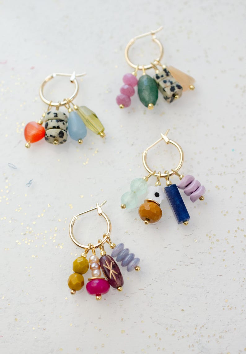 Custom Charm Earrings, Mix and Match Colorful Charm Earrings, Beaded ...