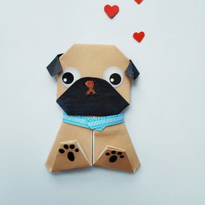 Cute Pug magnet Paper Origami dog Magnet | Etsy