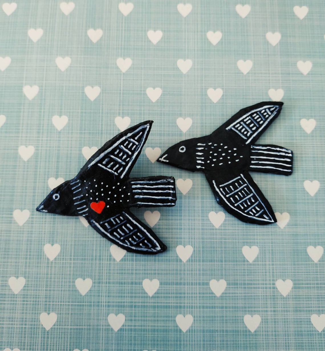 Bird Brooch Pin Paper Mache Small Unique Birthday Gift - Etsy