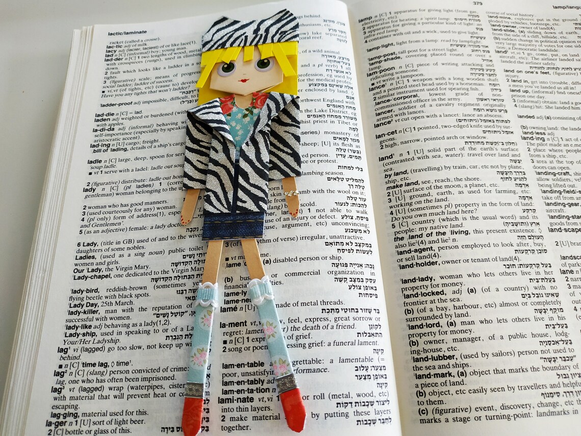 Bookmarks for women Origami Paper doll Unique Magnet | Etsy