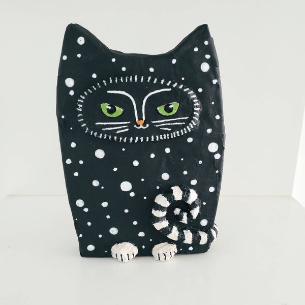 Paper Mache Cat - Etsy