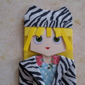 Bookmarks for women Origami Paper doll Unique Magnet | Etsy