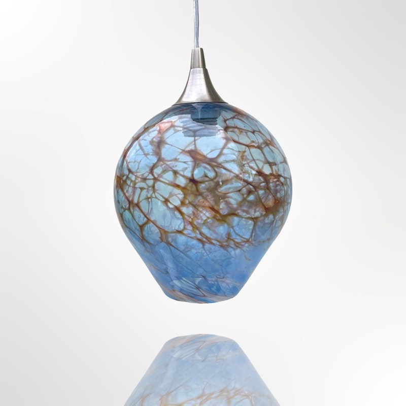 Blue Glass Pendant Light - Etsy