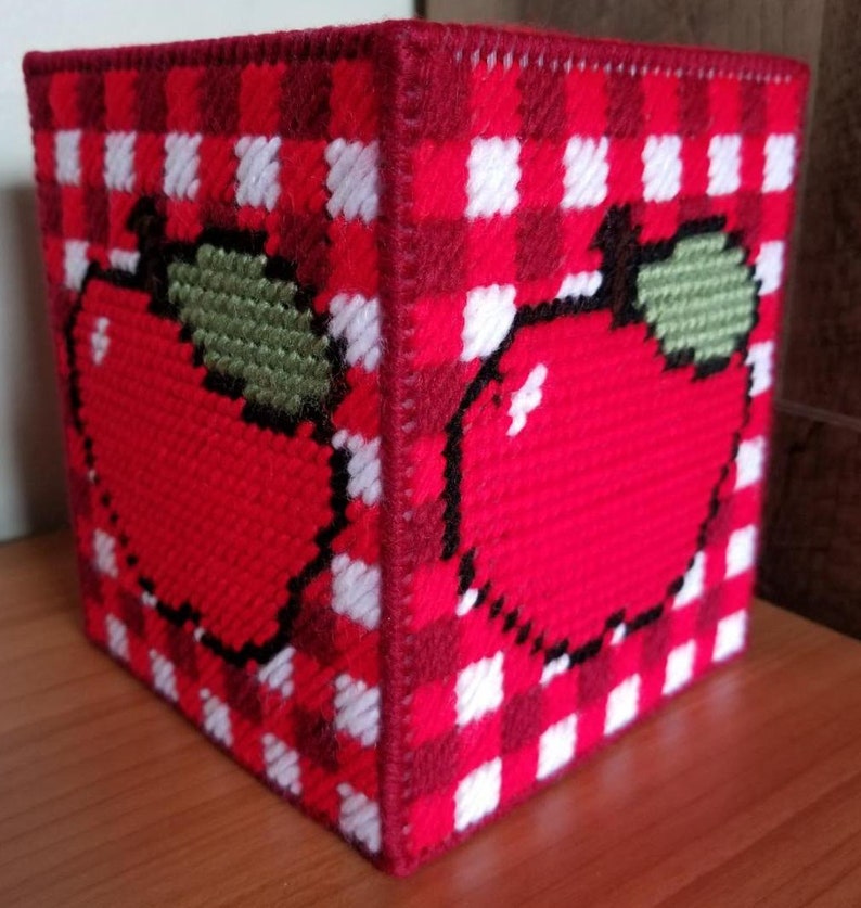 Gingham Apple Tissue Box Cover/tissue Box Topper - for Teacher - Etsy