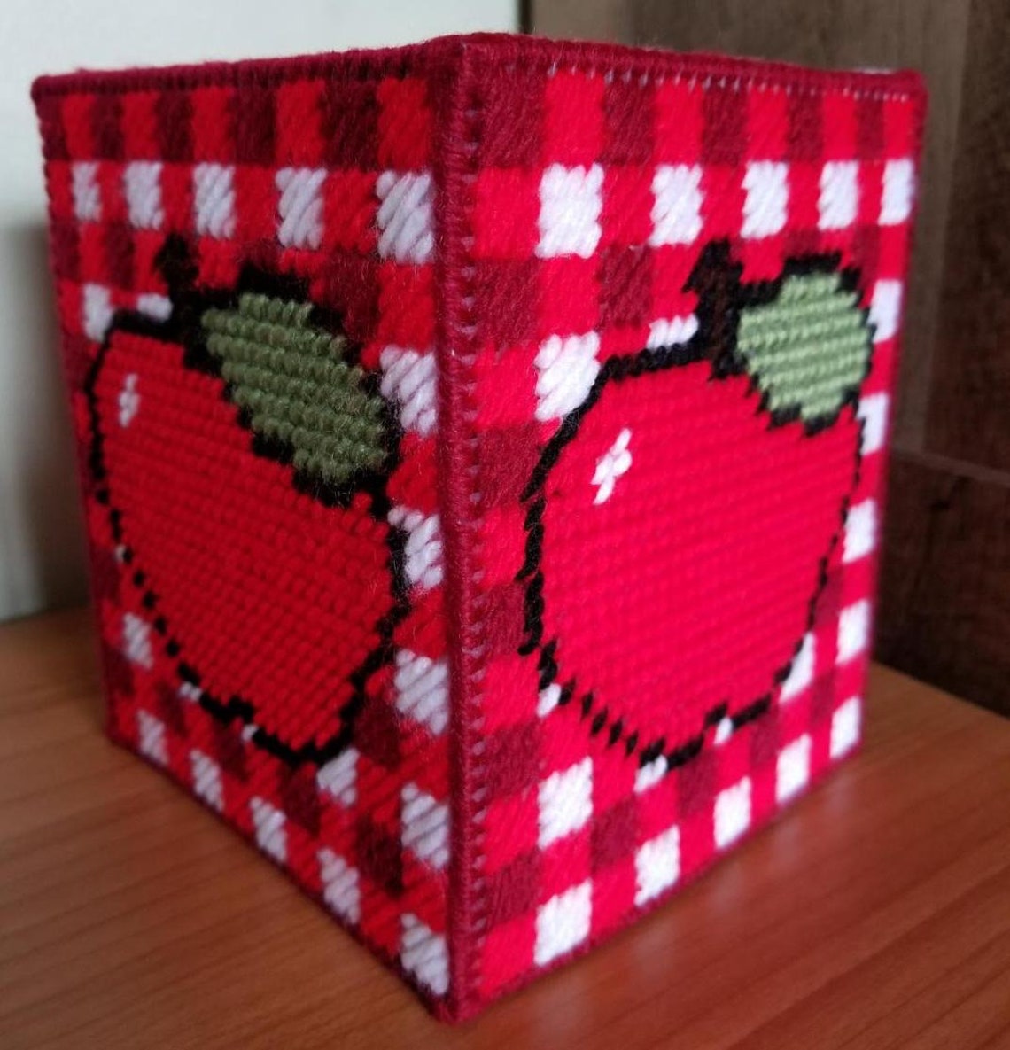 Gingham Apple Tissue Box Cover/tissue Box Topper - for Teacher - Etsy