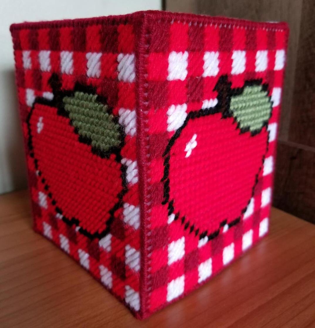 Gingham Apple Tissue Box Cover/tissue Box Topper - for Teacher - Etsy