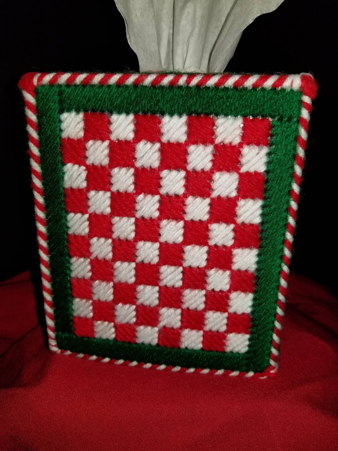 Checkered Christmas Tissue Box Cover/tissue Box Topper and - Etsy