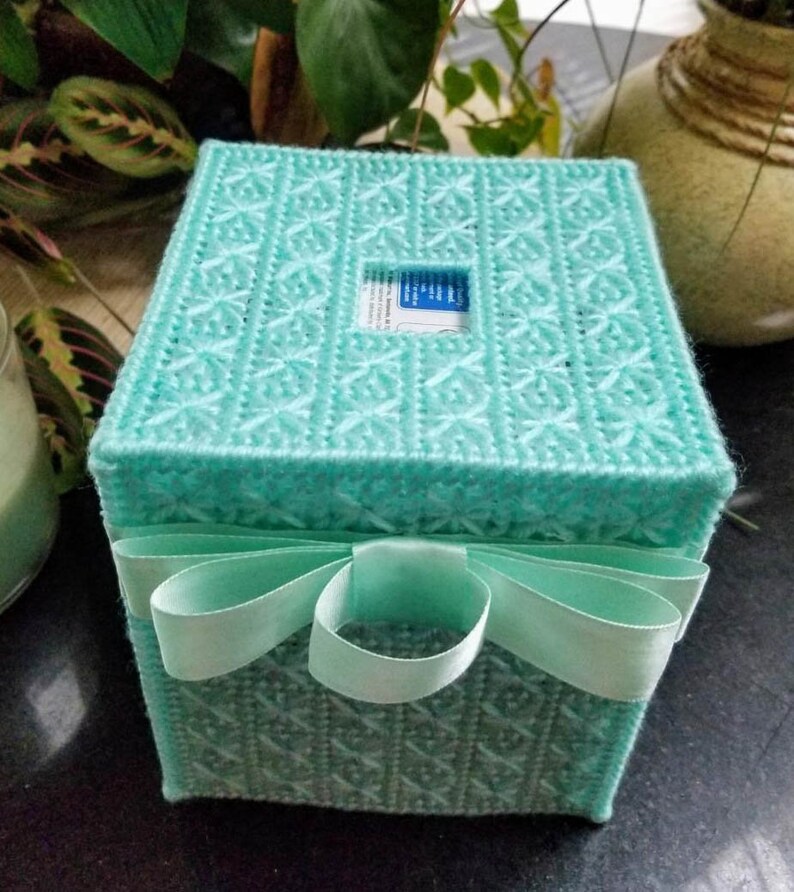 Smyrna Mint Green Cross Tissue Topper/tissue Box Cover | Etsy