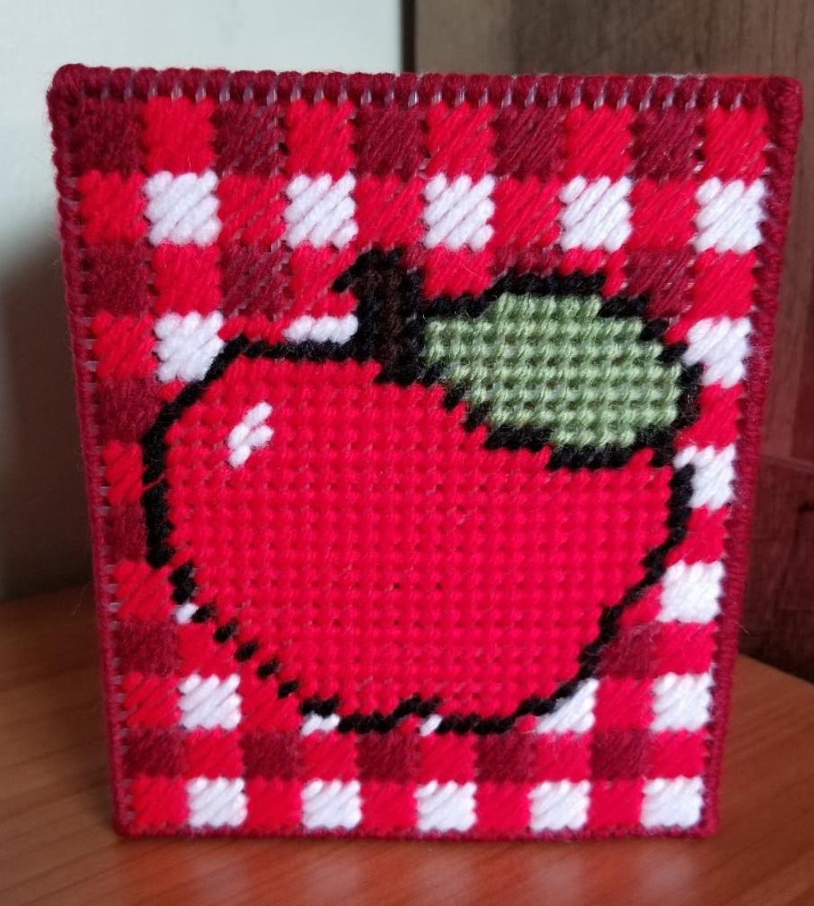 Gingham Apple Tissue Box Cover/tissue Box Topper for Teacher - Etsy