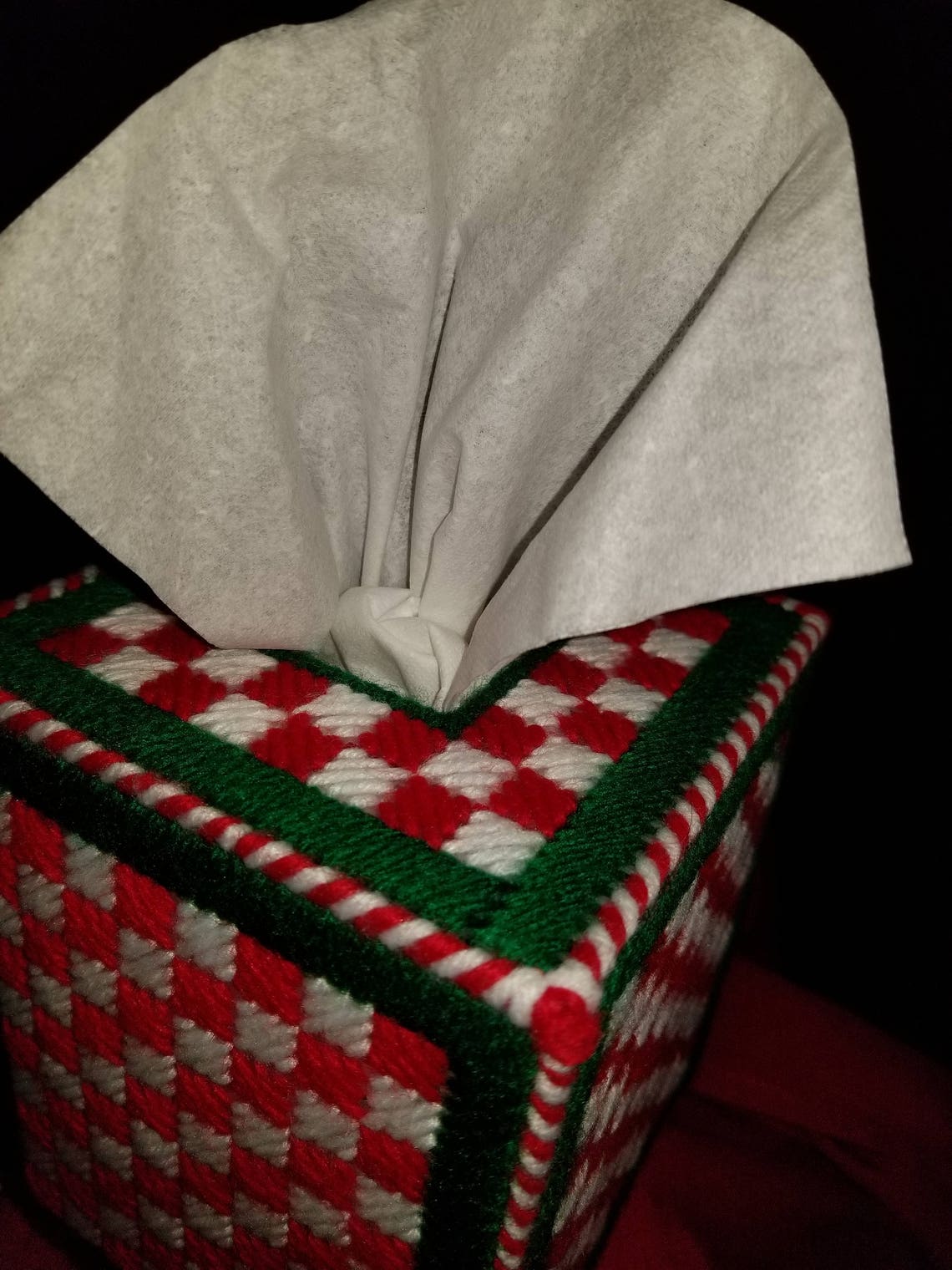 Checkered Christmas Tissue Box Cover/tissue Box Topper and - Etsy