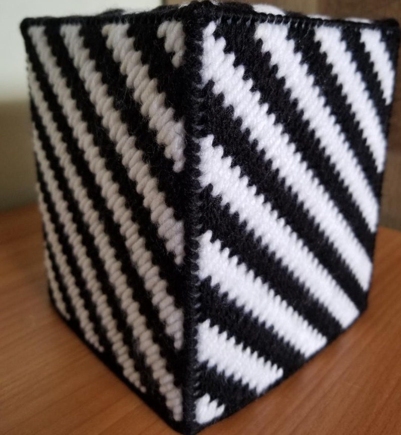 Diagonal Black and White Tissue Topper/tissue Box Cover - Etsy