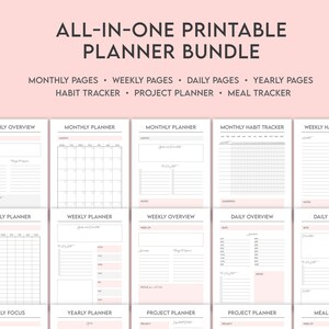 All-in-one Printable Personal Planner Bundle - Daily, Weekly, Monthly ...