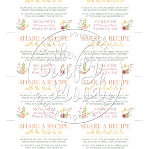 Share a Recipe Card Insert Digital File Printable - Etsy