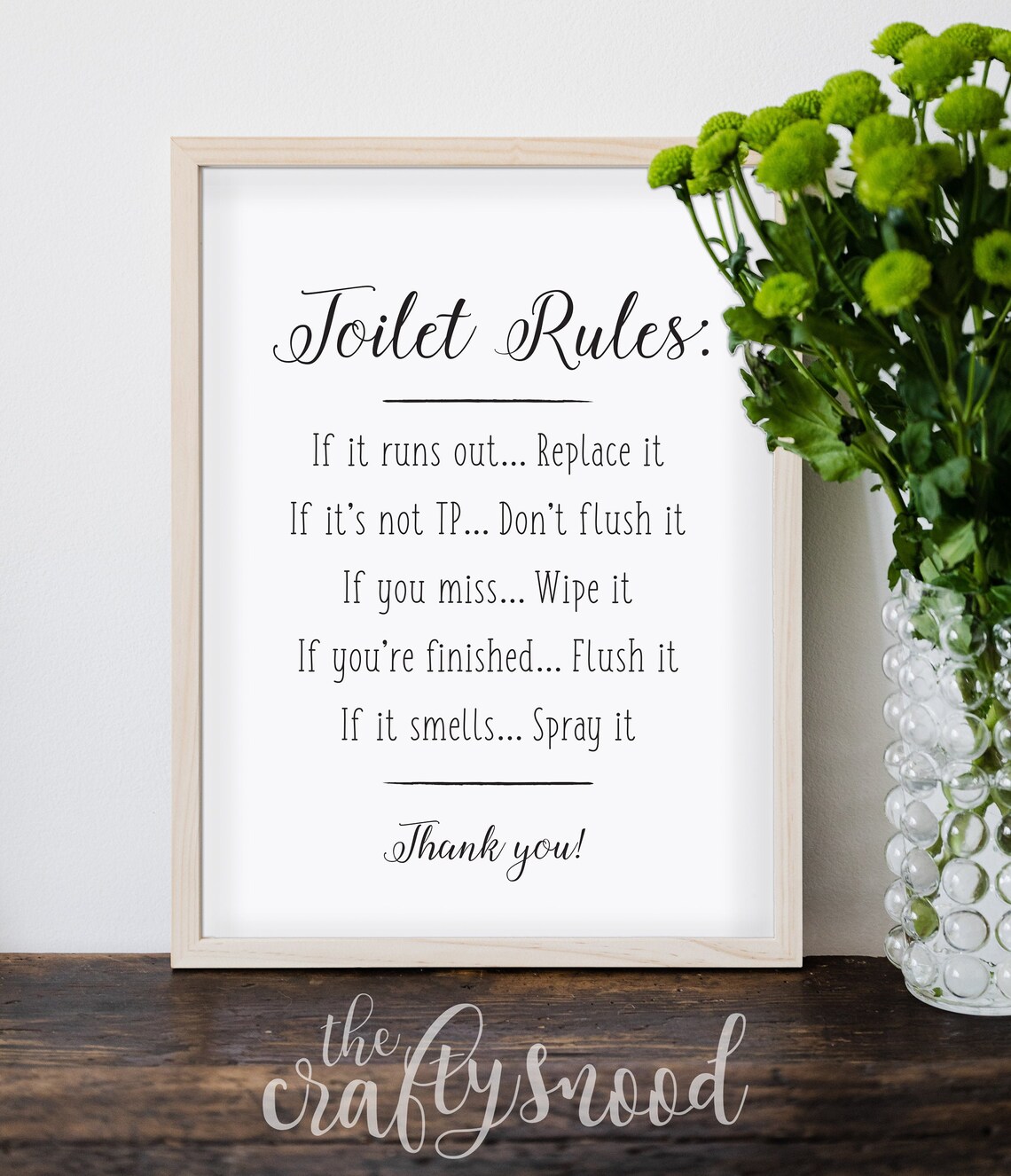 Toilet Rules Bathroom Sign Printable Instant Download | Etsy