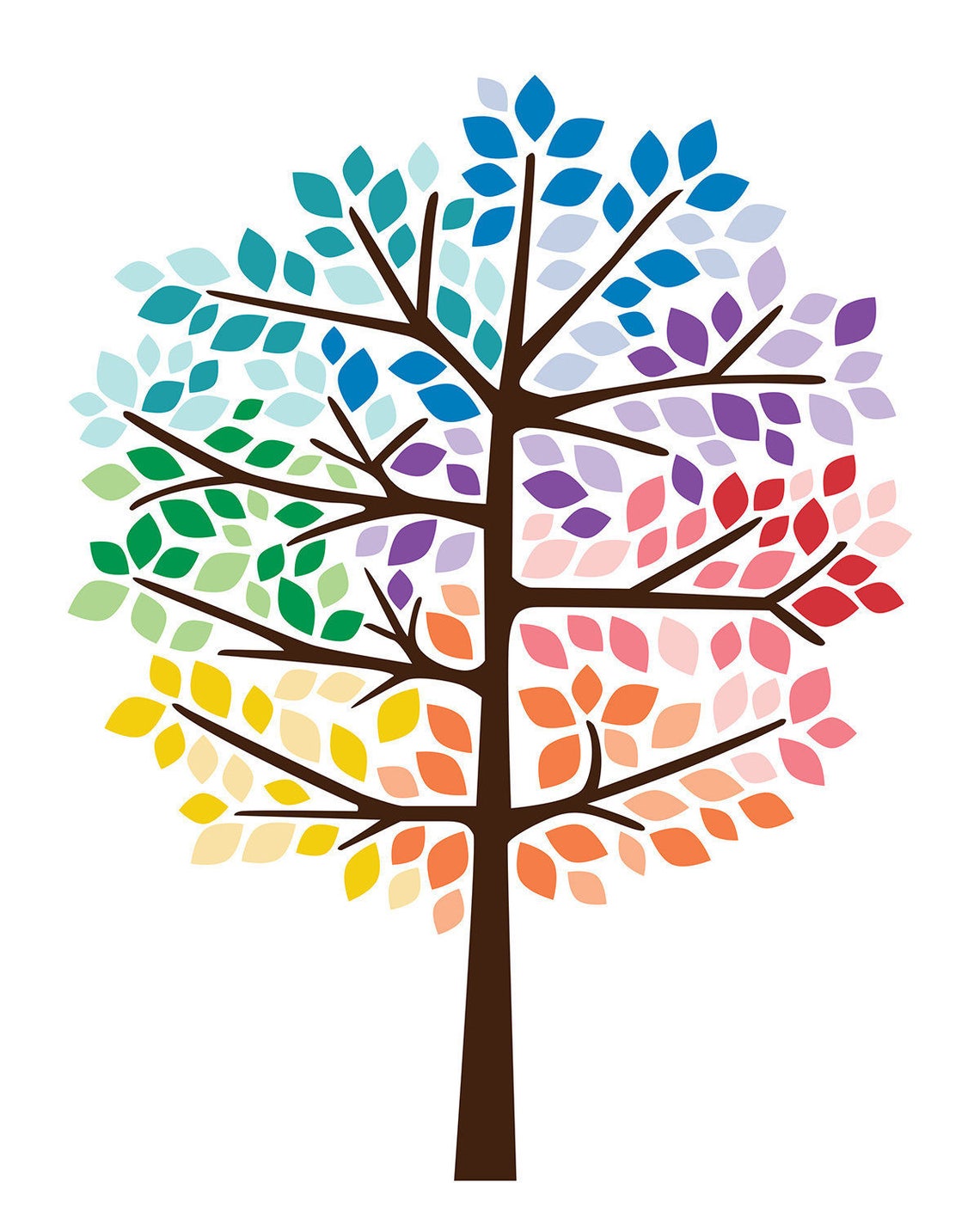 Rainbow Tree Printable - Etsy