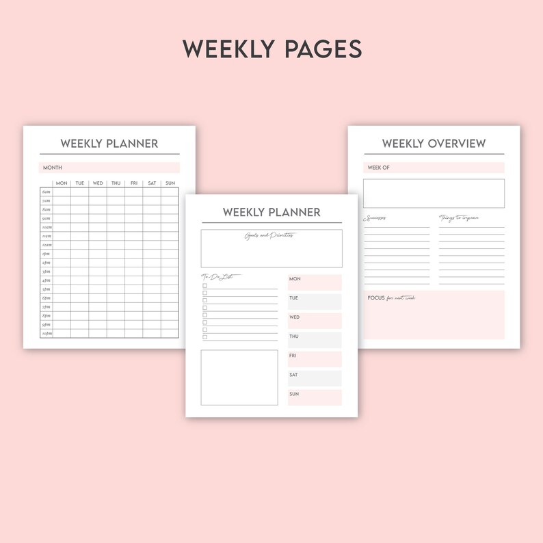 All-in-one Printable Personal Planner Bundle - Daily, Weekly, Monthly ...