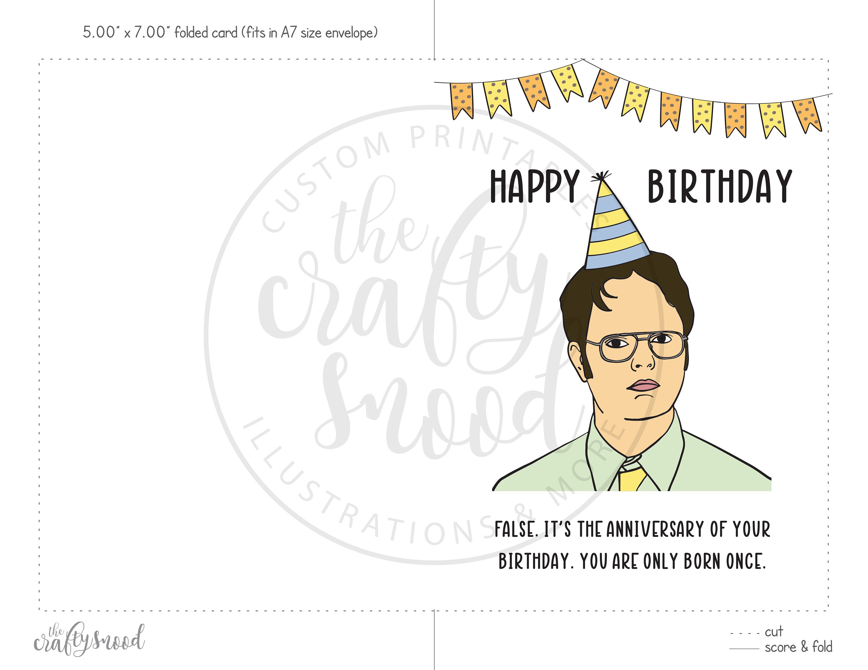 Funny Dwight Birthday Card/the Office Card/dwight the Office/printable ...
