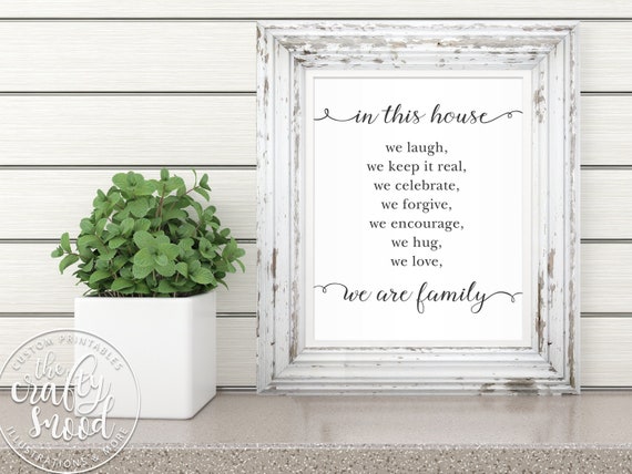 In This House We Are Family Printable Instant Download | Etsy
