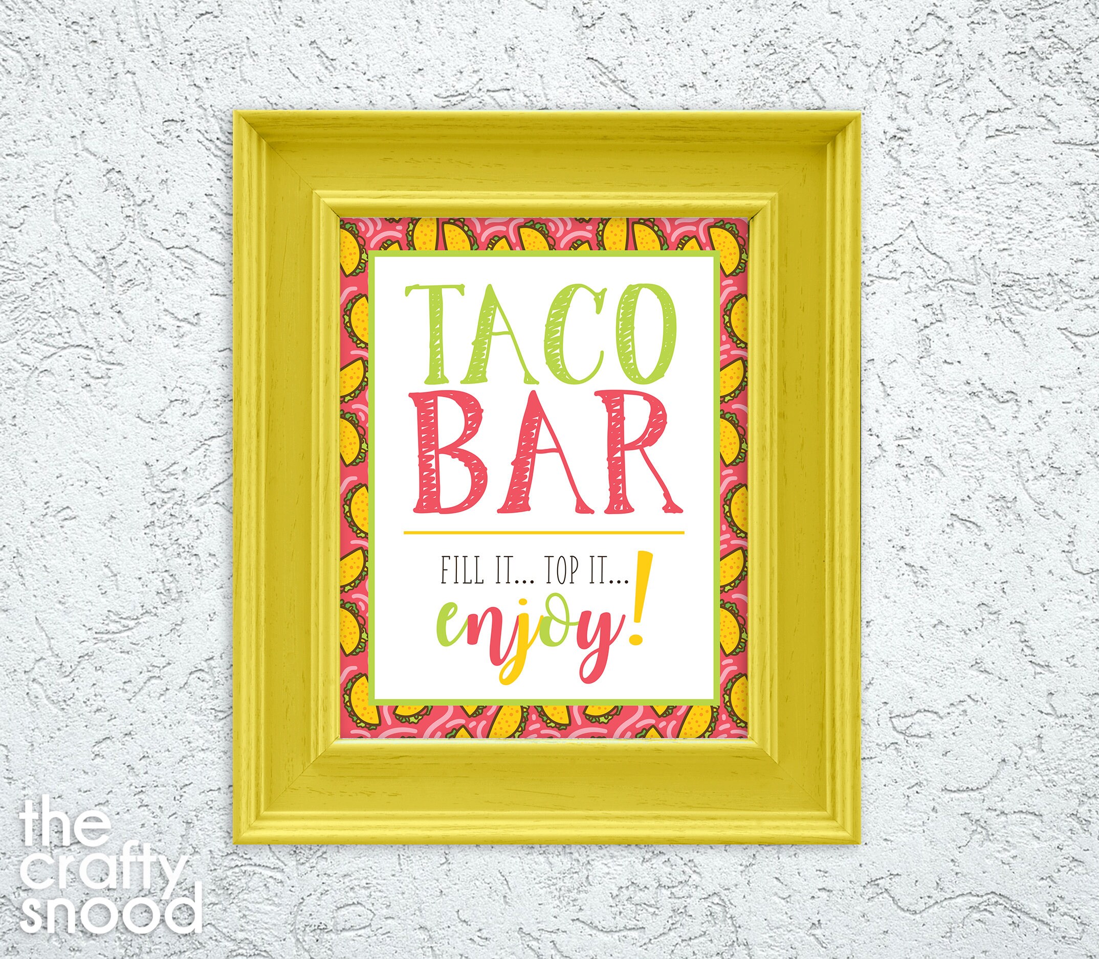 Taco Bar Sign Digital Download Pink & Blue Printable - Etsy