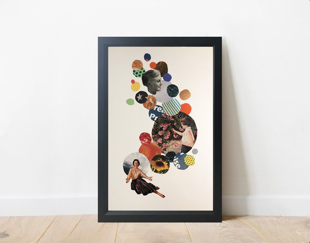 Original Handmade Collage With Frame, Surreal Art, Retro Art, Vintage ...