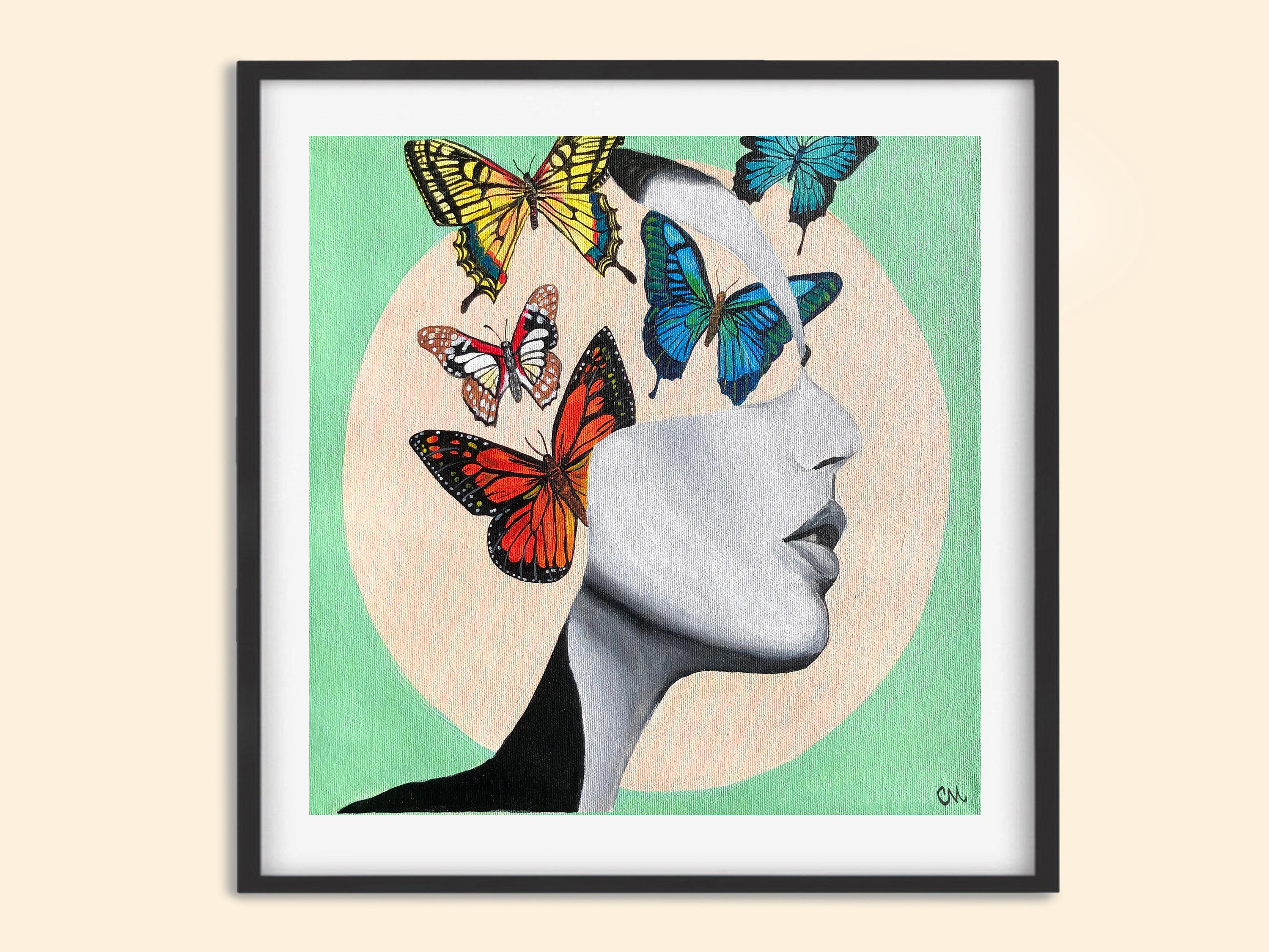 Butterfly Abstract Portrait Giclee PRINT Surreal Wall Art - Etsy