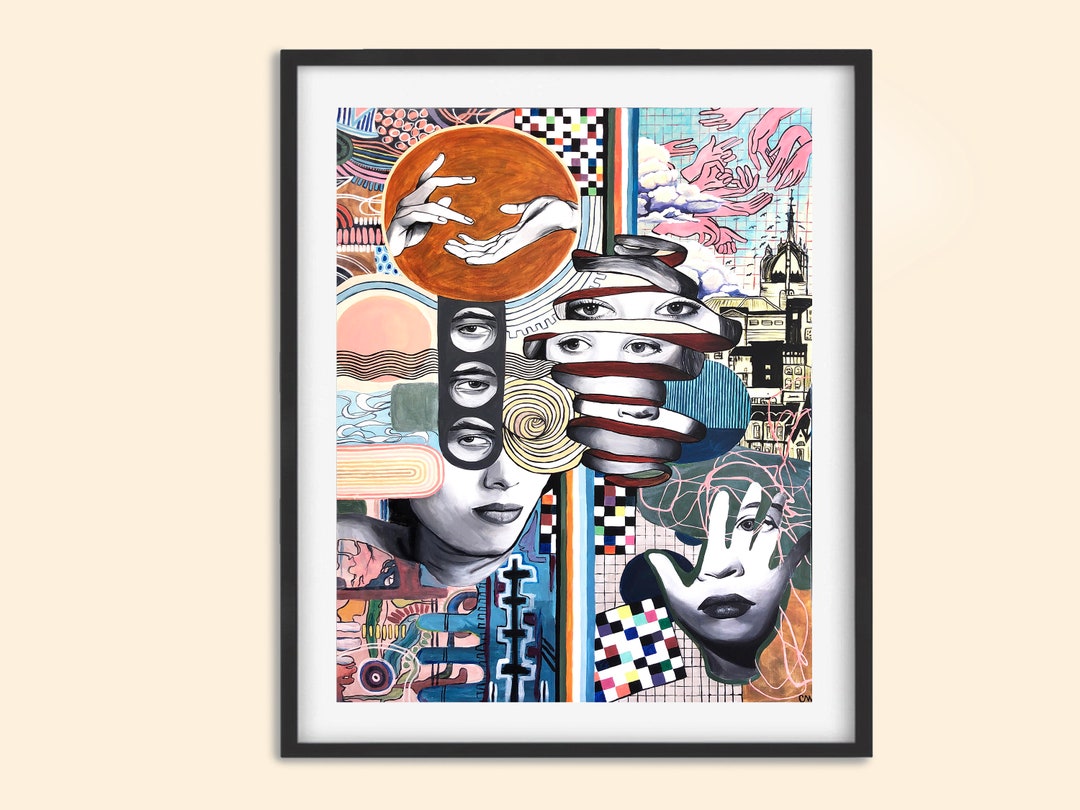 Abstract Portrait Collage Giclee PRINT, Surreal Wall Art (frame Not ...