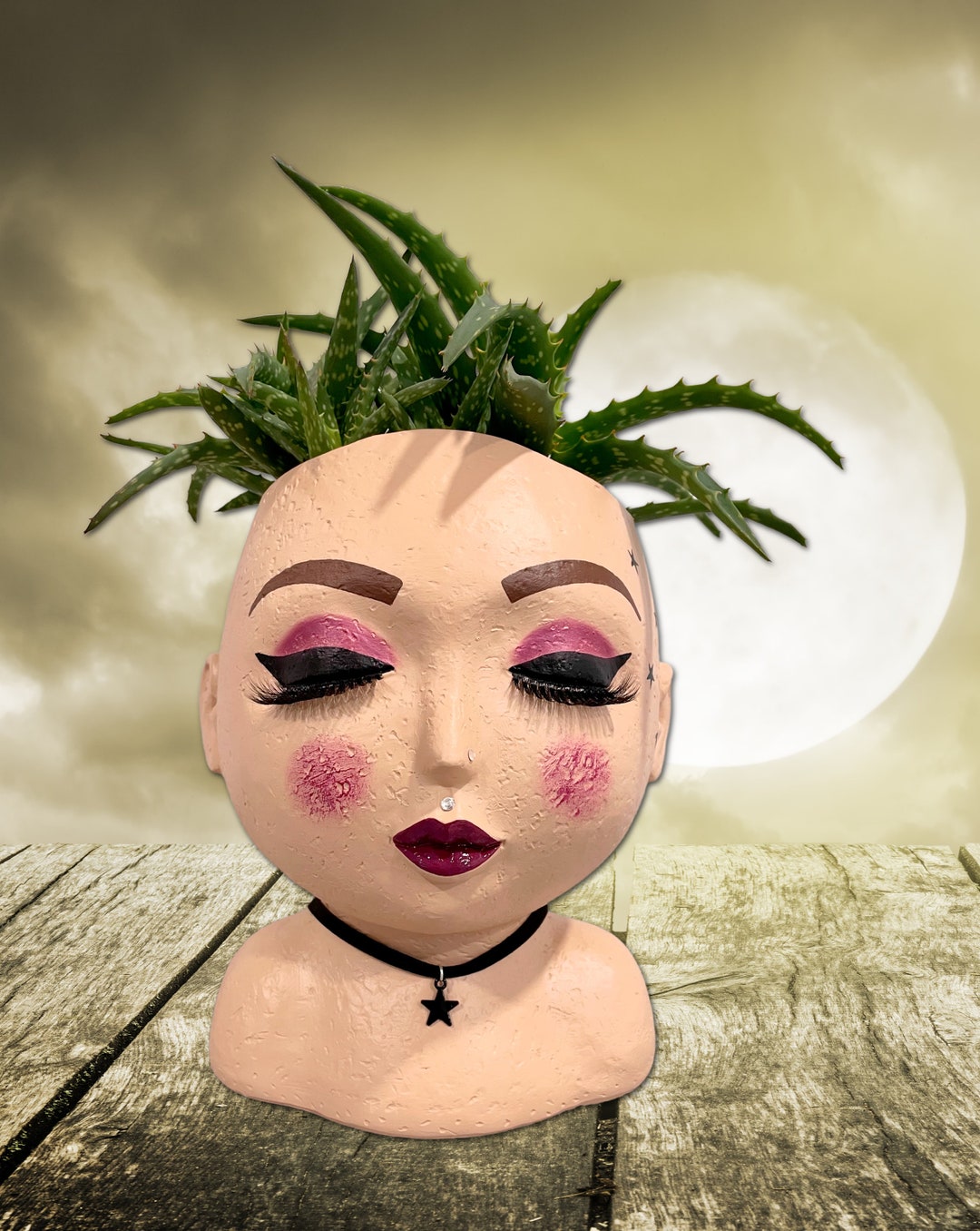 Gothic Planter/face Planter/head Planter/goth/emo/punk/steampunk/goth ...