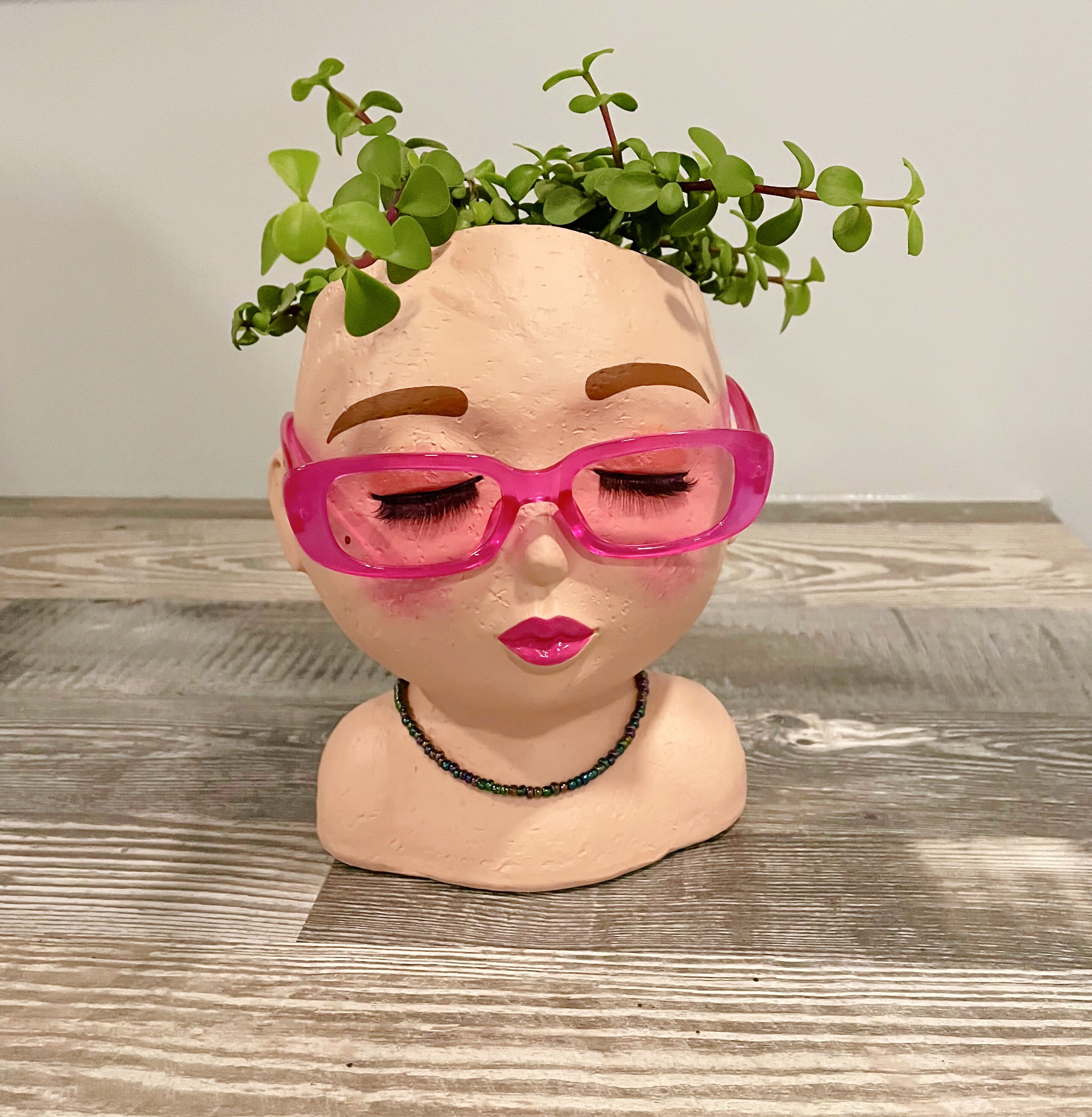 Light Skin Tone/face Planter/head Planter With Drainage Hole/plant Face ...