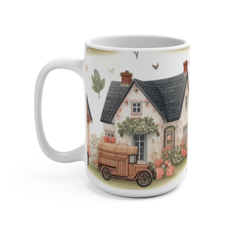 Cottage Core Coffee Mug, Cottage Houses, Wildflower Cup Cottagecore ...