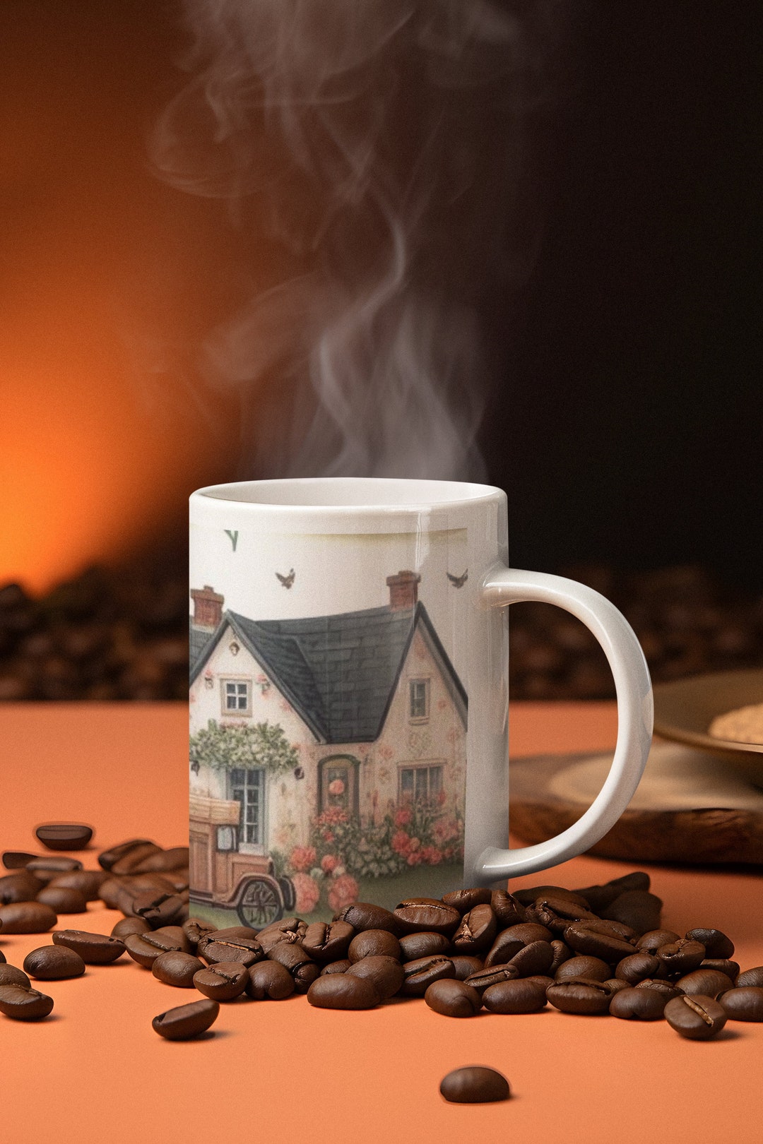 Cottage Core Coffee Mug, Cottage Houses, Wildflower Cup Cottagecore ...