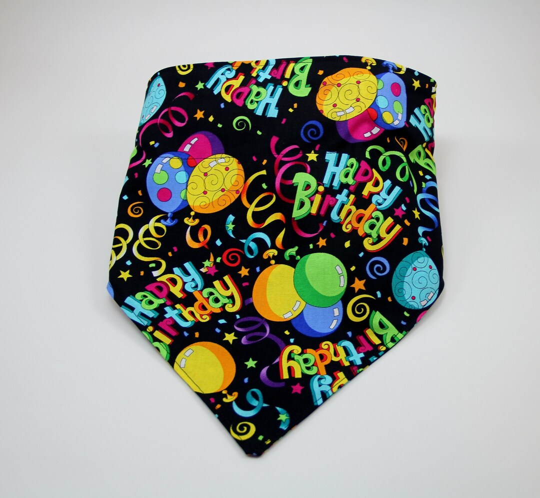 DOG BANDANA BALLOONS Happy Birthday Dog Bandana Over the Collar Dog ...