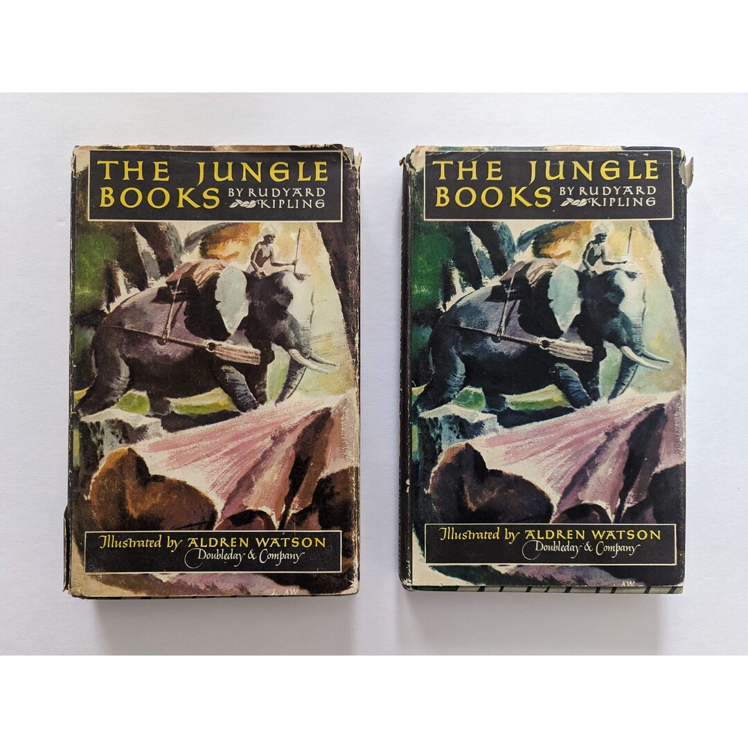 The Jungle Books Vol 1 & 2 by Rudyard Kipling Vintage 1940's Hardcover ...