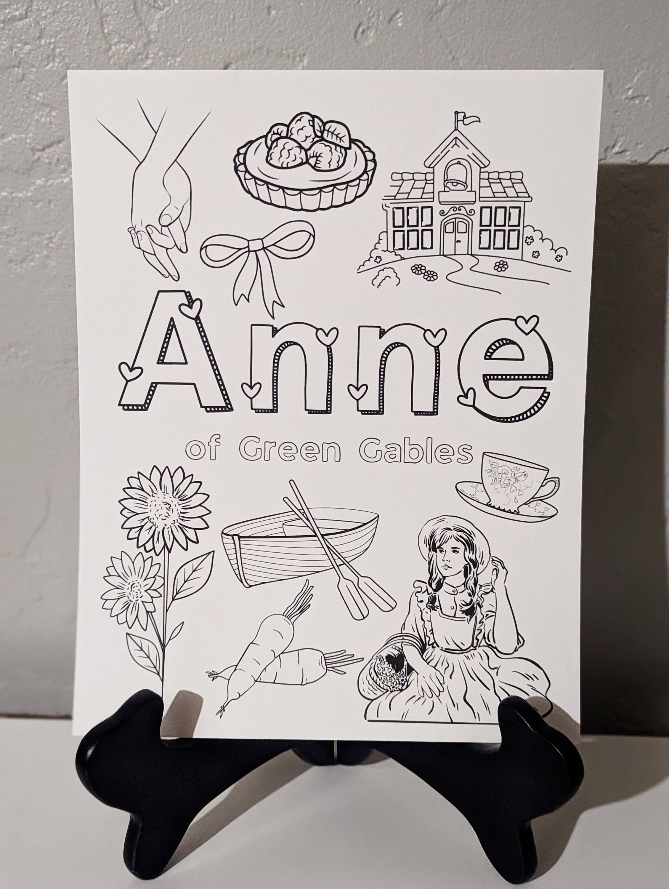 Anne of Green Gables Themed Coloring Page - Digital Download Coloring ...