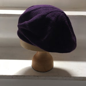 Purple Alpaca Beret, Purple Knitted Beret, Purple Tam, Violet Beret ...