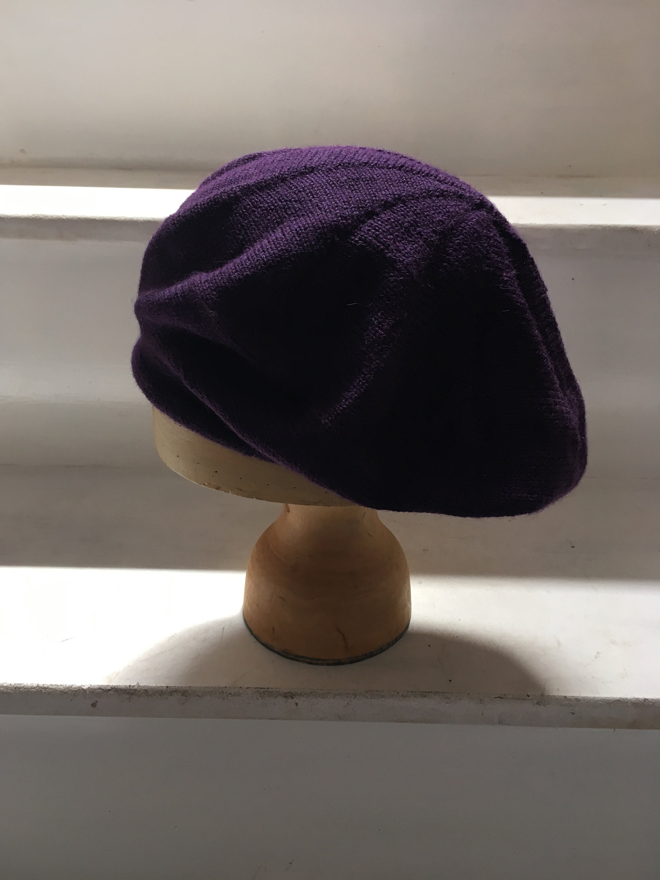 Purple Alpaca Beret Purple Knitted Beret Purple Tam Violet - Etsy